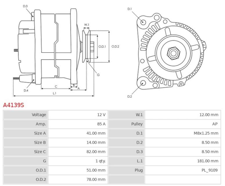 Alternador Magnetti Marelli 12 Volt 85 Amp Con Polea Simple - Encendido Total